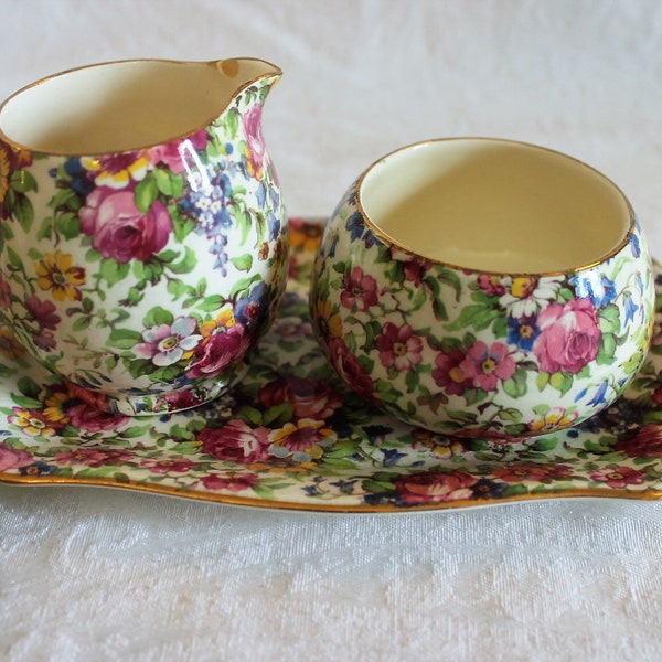 Grimwades Royal Winton Creamer and Sugar - Etsy