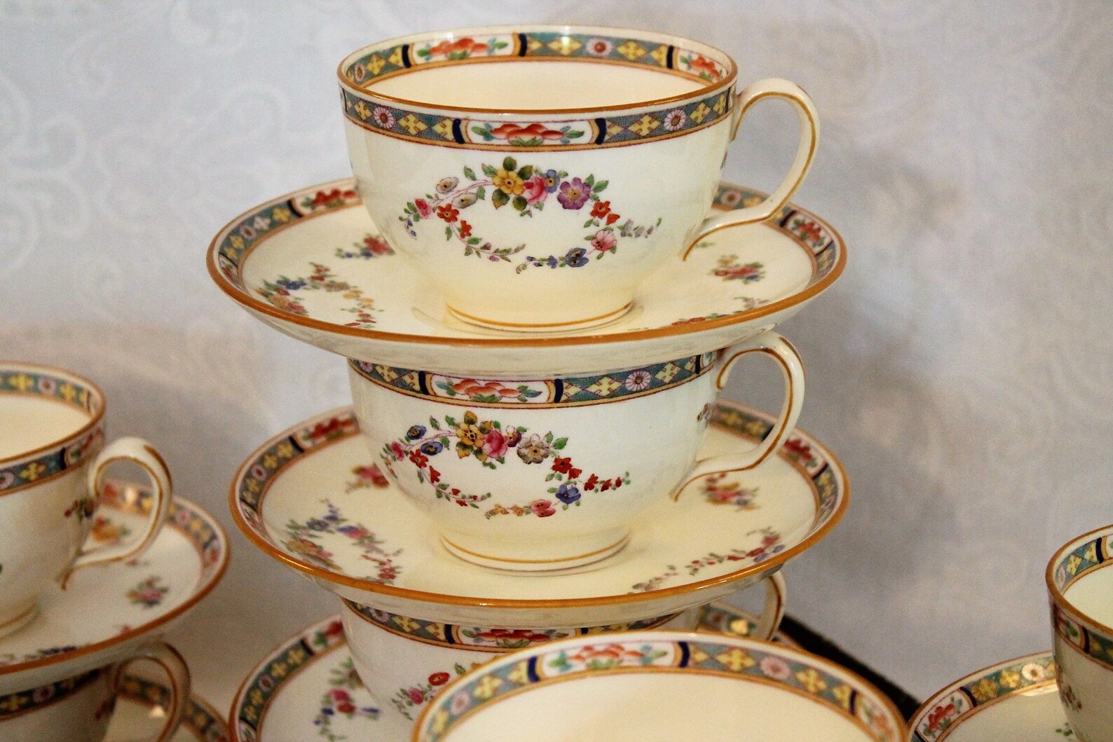 Set of 10 Antique Minton Fine China Tea Cups and Matching | Etsy