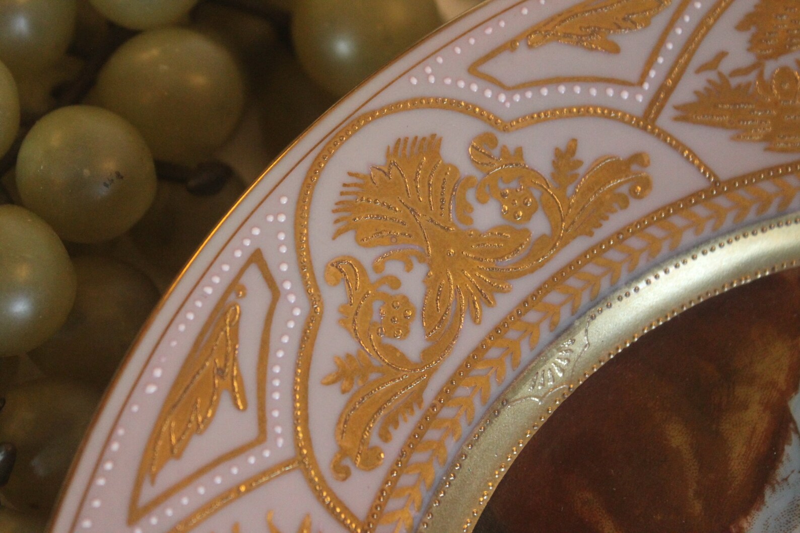 Beautiful Antique Porcelain 9.25" Monk Cabinet Plate - Hand Enameled ...