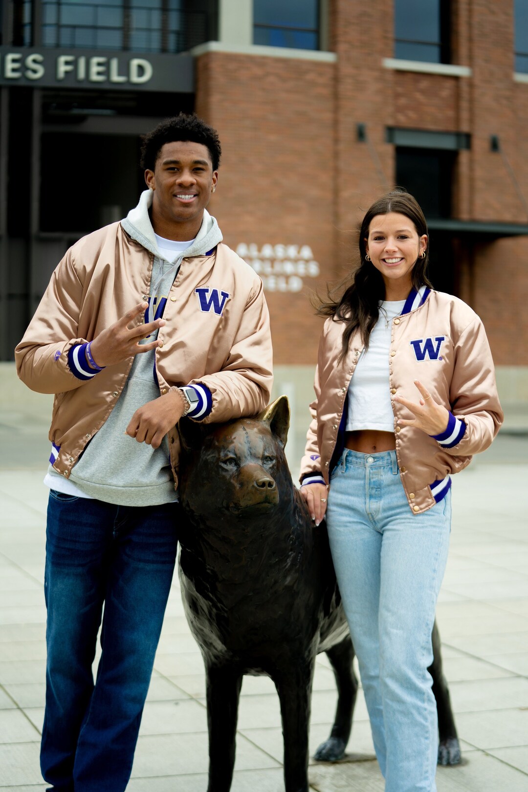 Washington Huskies Button up Bomber Jacket GOLD - Etsy