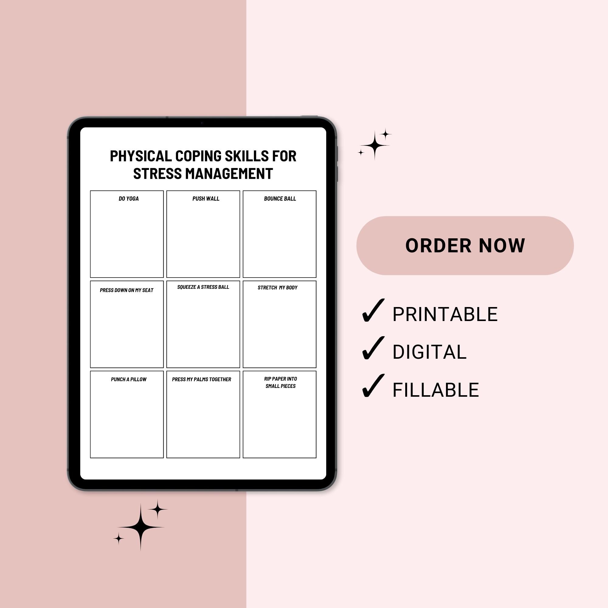 STRESS MANAGEMENT JOURNAL, Digital Coping Skills Journal, Fillable ...