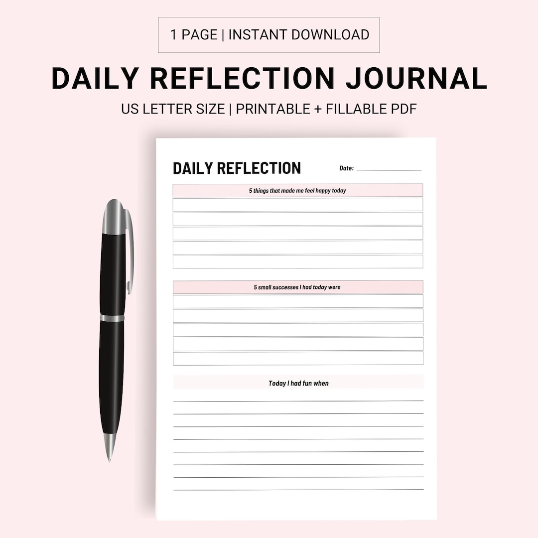 DAILY REFLECTION JOURNAL, Journal for Daily Reflection, Gratitude and ...