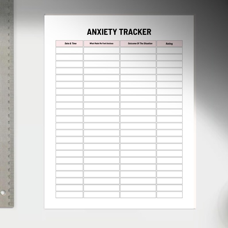 Printable Anxiety Tracker, Mental Health Journal (fillable PDF) - Etsy