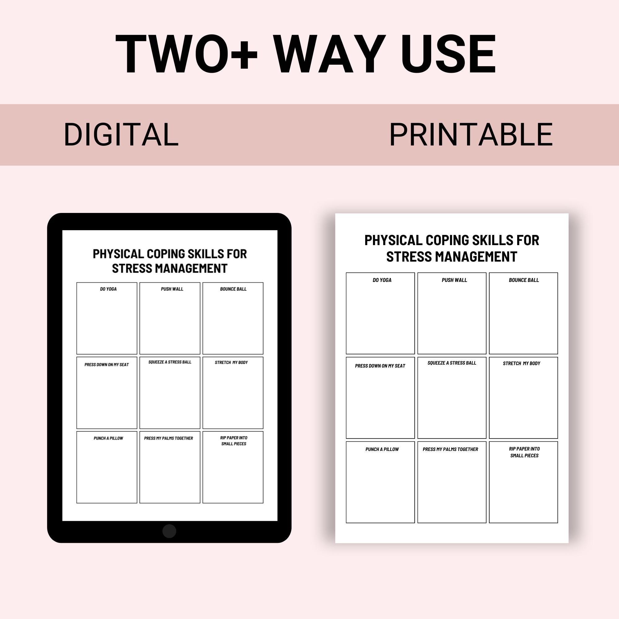 STRESS MANAGEMENT JOURNAL, Digital Coping Skills Journal, Fillable ...