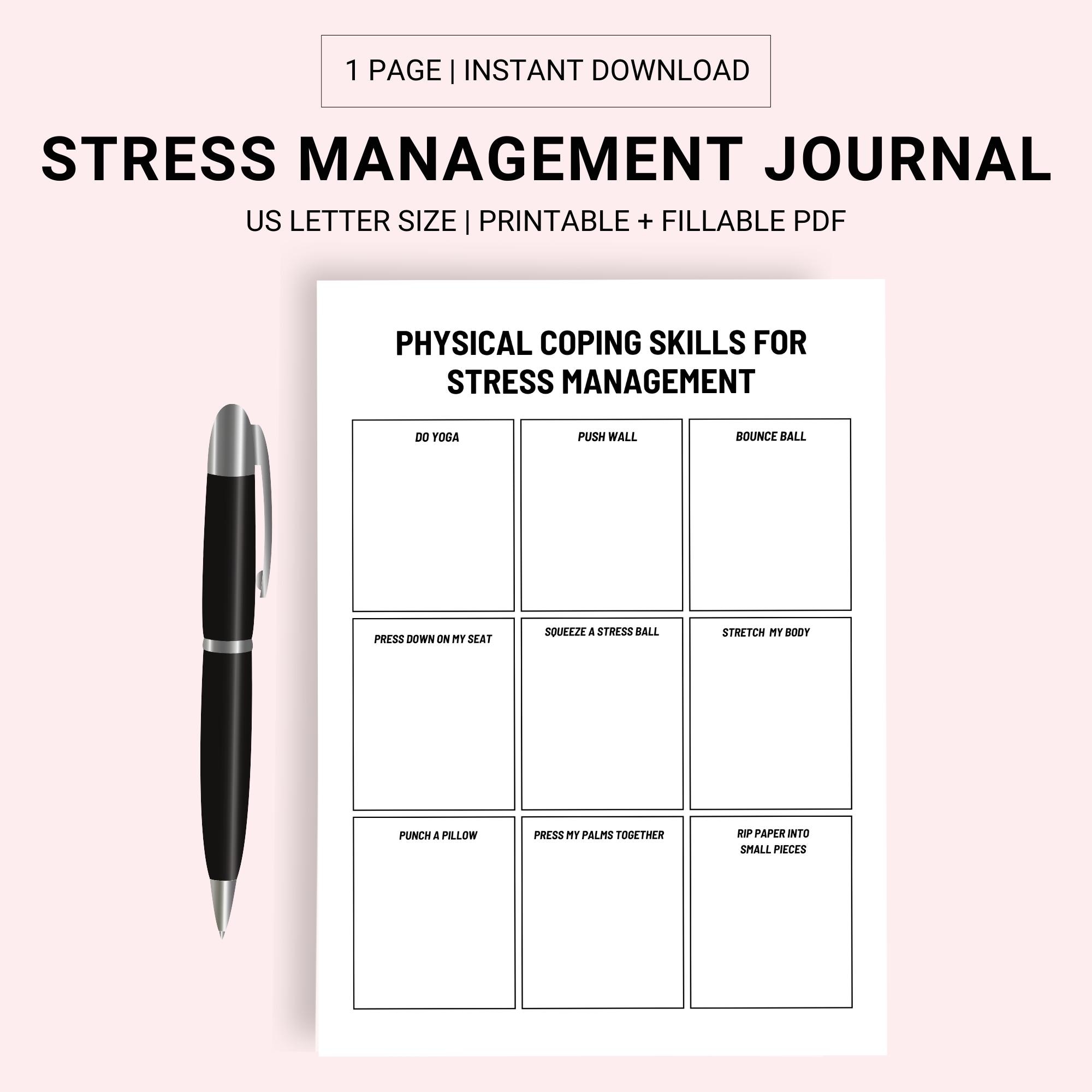 STRESS MANAGEMENT JOURNAL, Digital Coping Skills Journal, Fillable ...