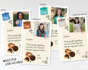 Printable Girl Scouts Thank You Card - Photo Note Card - Cookie Sales ...