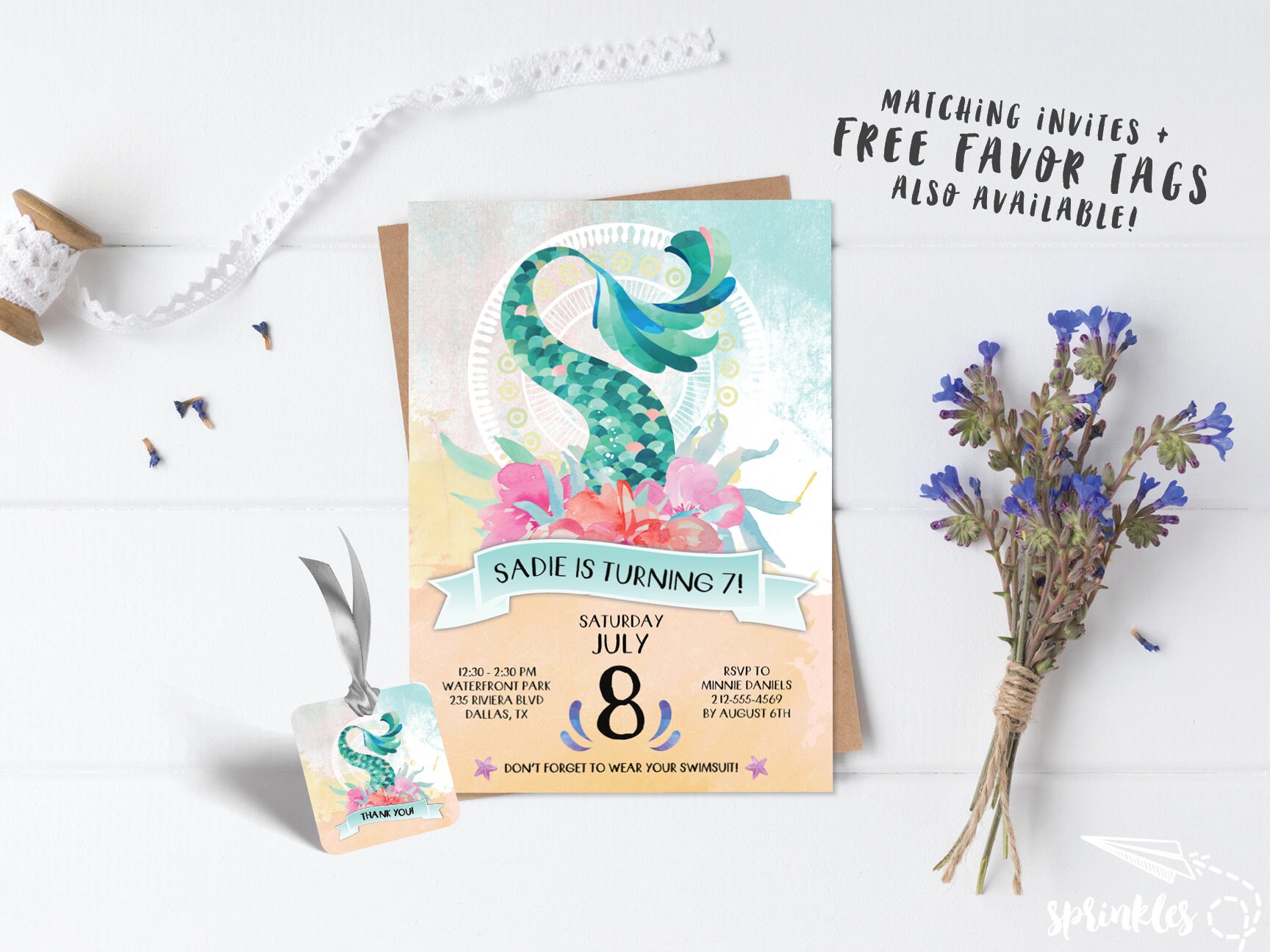 Printable Ad-lib Thank You Cards for Kids - Mermaid - Beach ...
