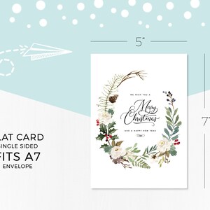 Printable Christmas Card Holiday Card Merry Christmas Happy New Year ...
