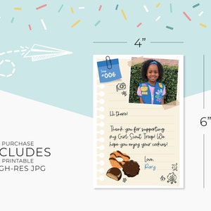Printable Girl Scouts Thank You - Photo Note Card - Cookie Sales - Fall ...