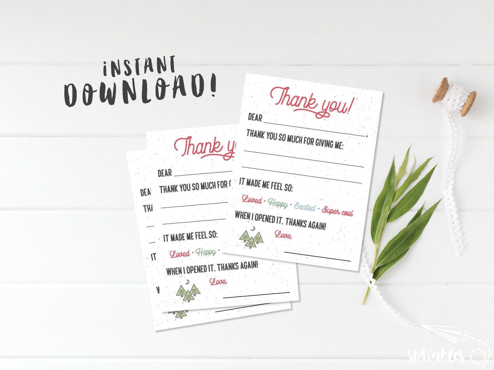 Printable Ad-lib Thank You Cards - Camping Theme - Thank You Cards for ...