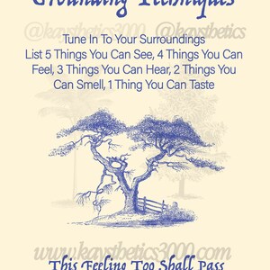 Grounding Techniques P2 Printable Art Prints Mindful Living Office ...
