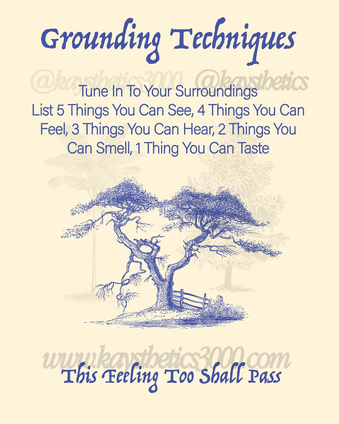 Grounding Techniques P2 Printable Art Prints Mindful Living Office ...