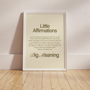 Little Affirmations Big Meaning Printable Quote Art Beige Mindful Room ...