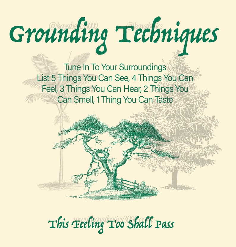 Grounding Techniques Printable Art Prints Mindful Living Office Decor ...