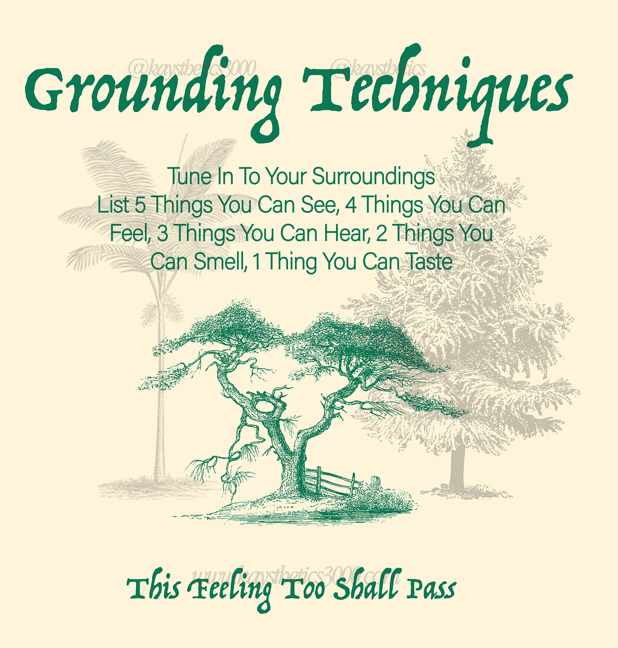 Grounding Techniques | Printable Art Prints | Mindful Living Office ...