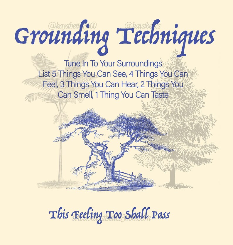 Grounding Techniques P2 Printable Art Prints Mindful Living Office ...