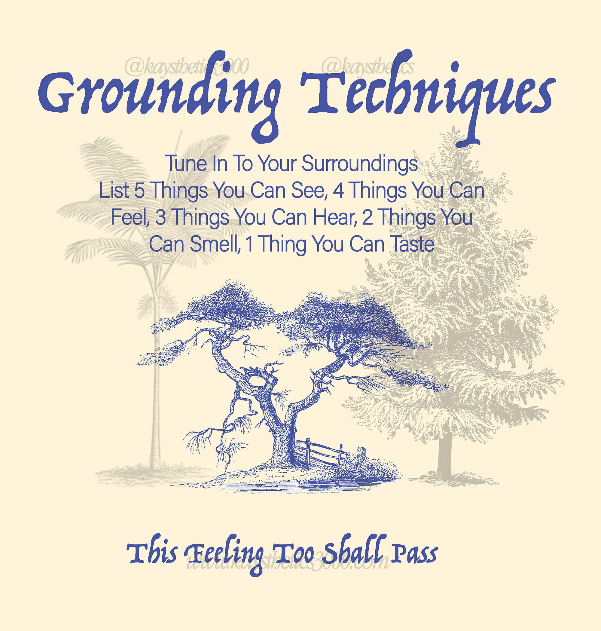 Grounding Techniques P2 Printable Art Prints Mindful Living Office ...