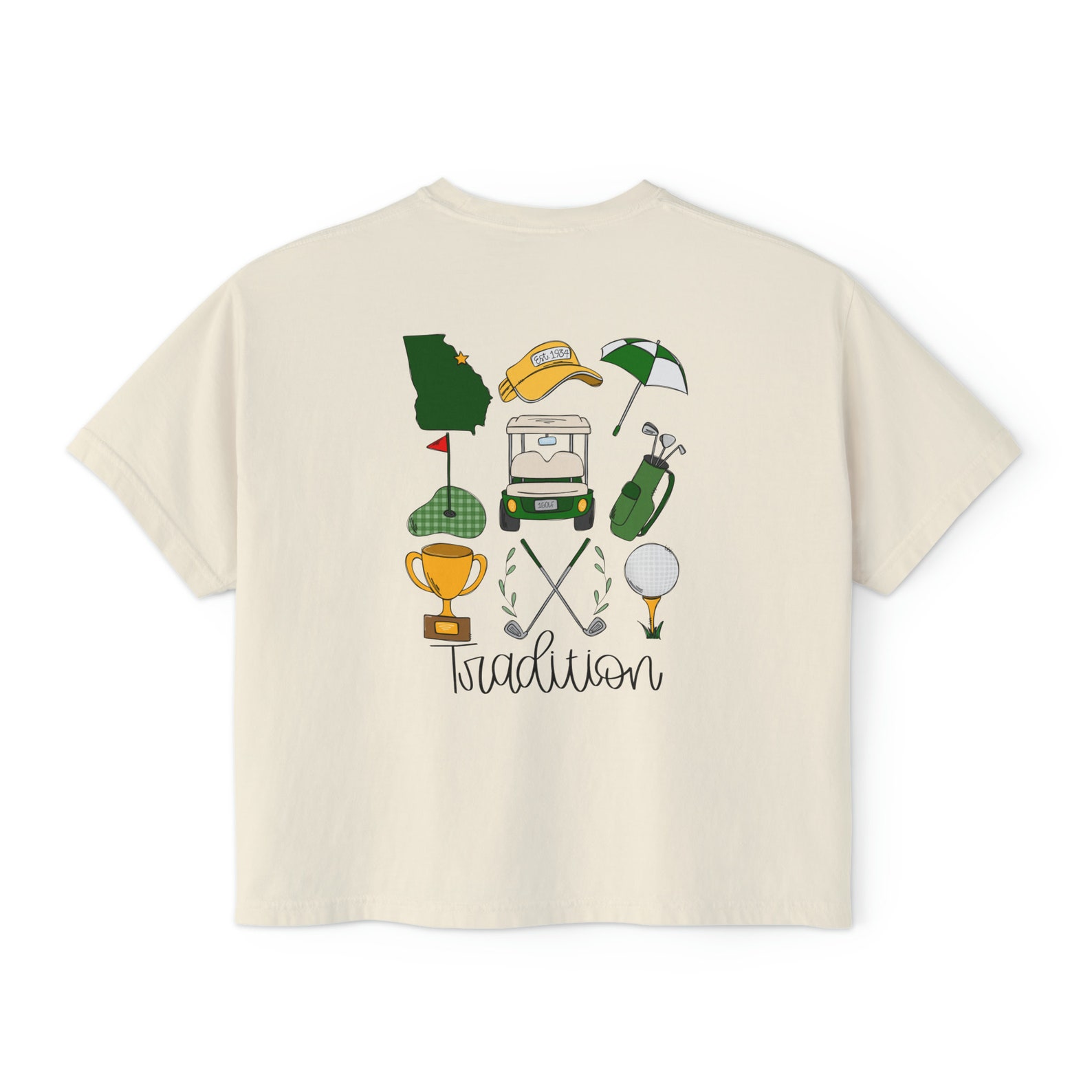 Graphic Tee Preppy Golf Tradition Women's Boxy Tee Comfort Colors ...