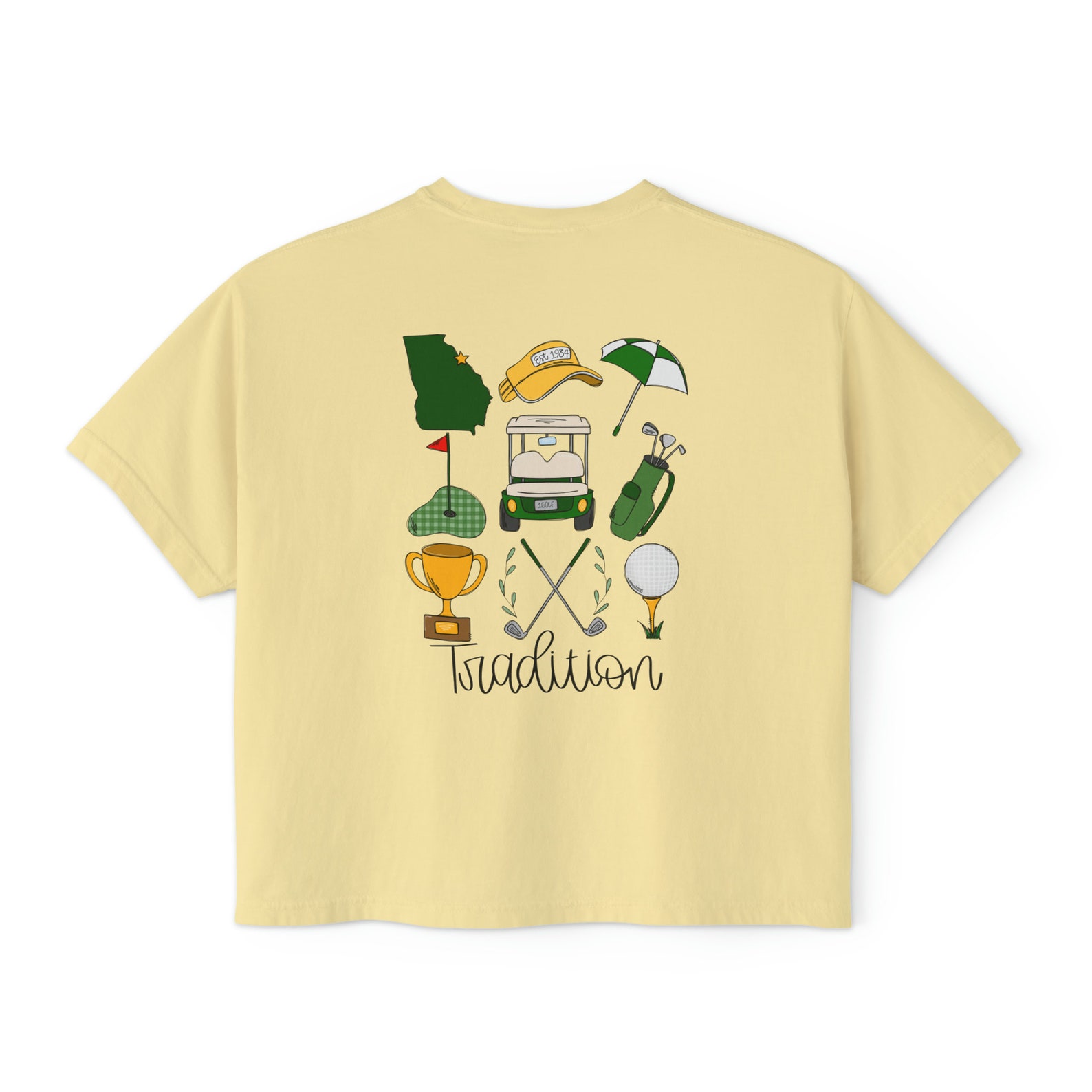 Graphic Tee Preppy Golf Tradition Women's Boxy Tee Comfort Colors ...