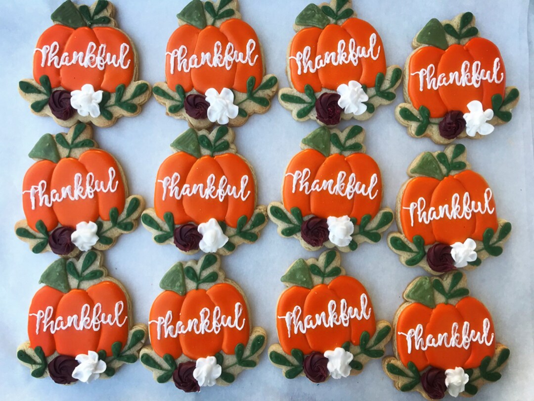 Thankful Cookies Thanksgiving - Etsy