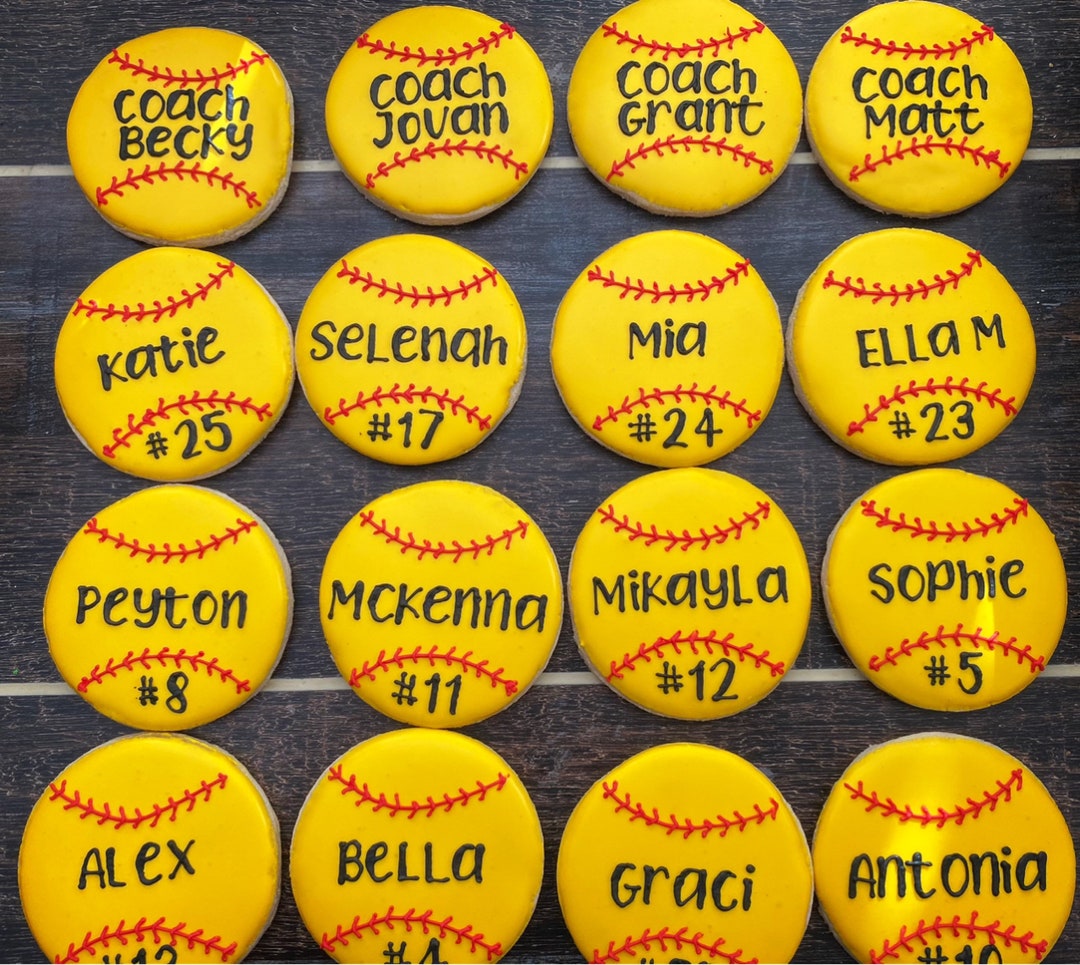 Softball Cookies - Etsy