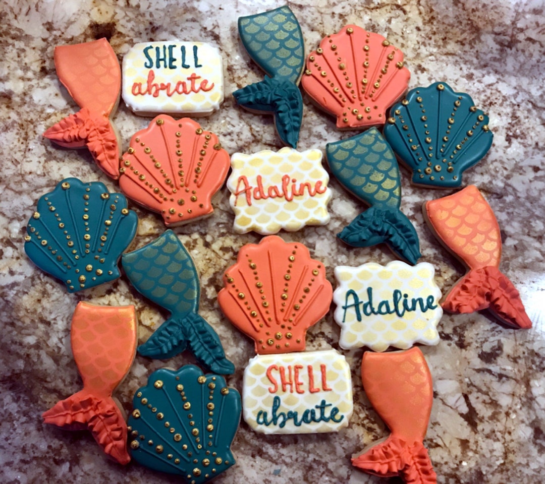 Mermaid and Seashell Cookies - Etsy