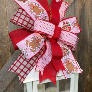 Gingerbread Man Bow for Lantern, Christmas Wreath Bow, Gingerbread ...