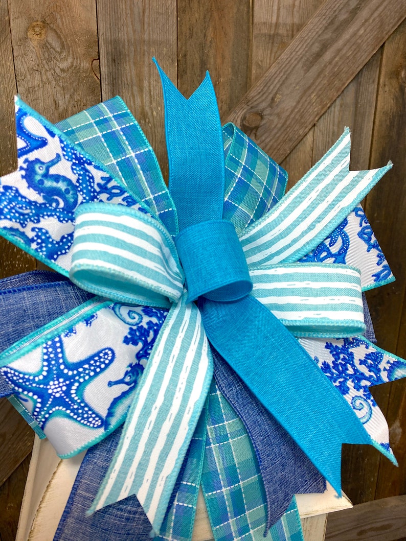 Beach Bow for Lantern Ocean Ribbon Bow for Wreath Year - Etsy