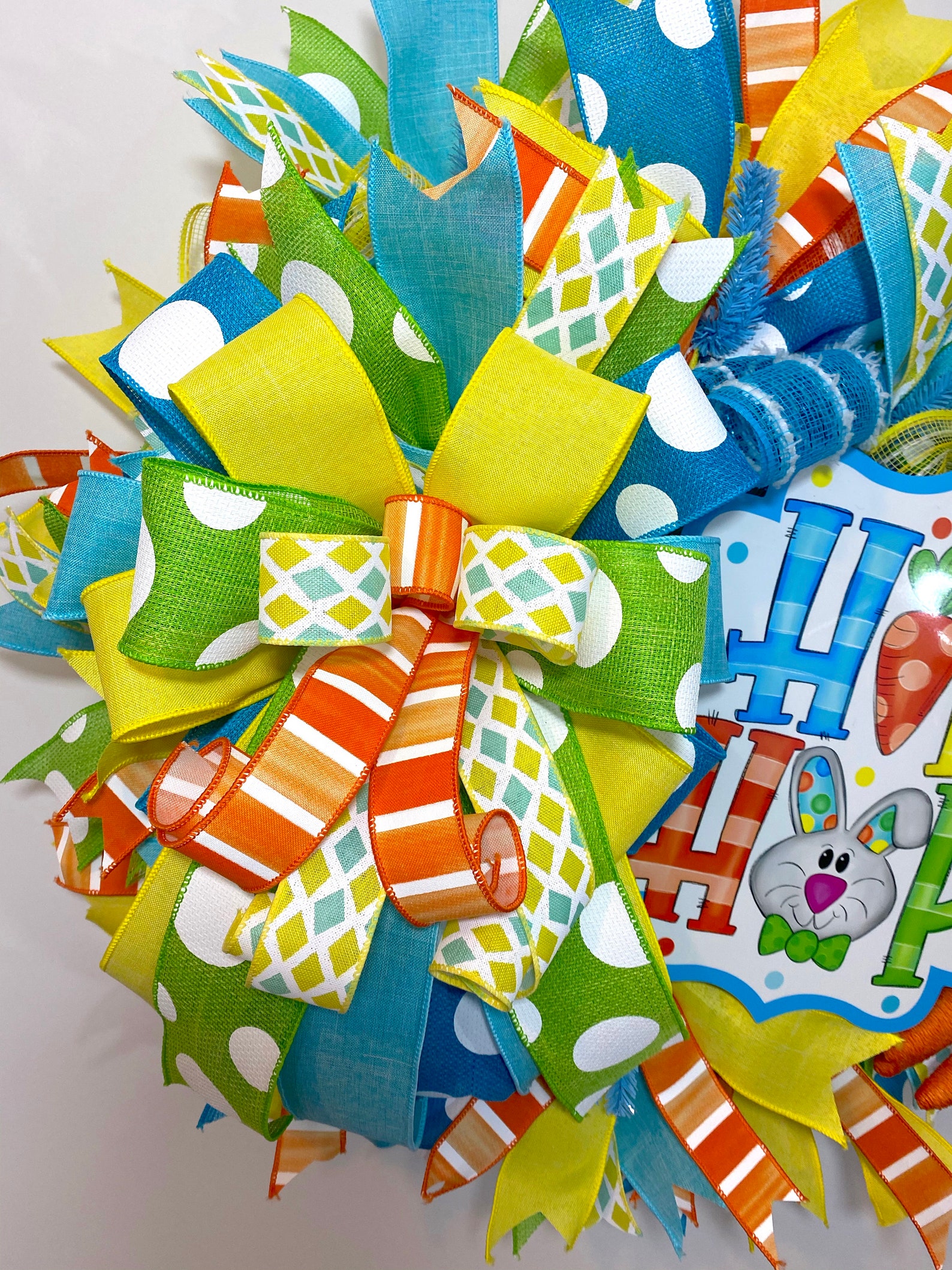 Happy Easter Wreath Spring Wreath for Front Door Whimsical | Etsy