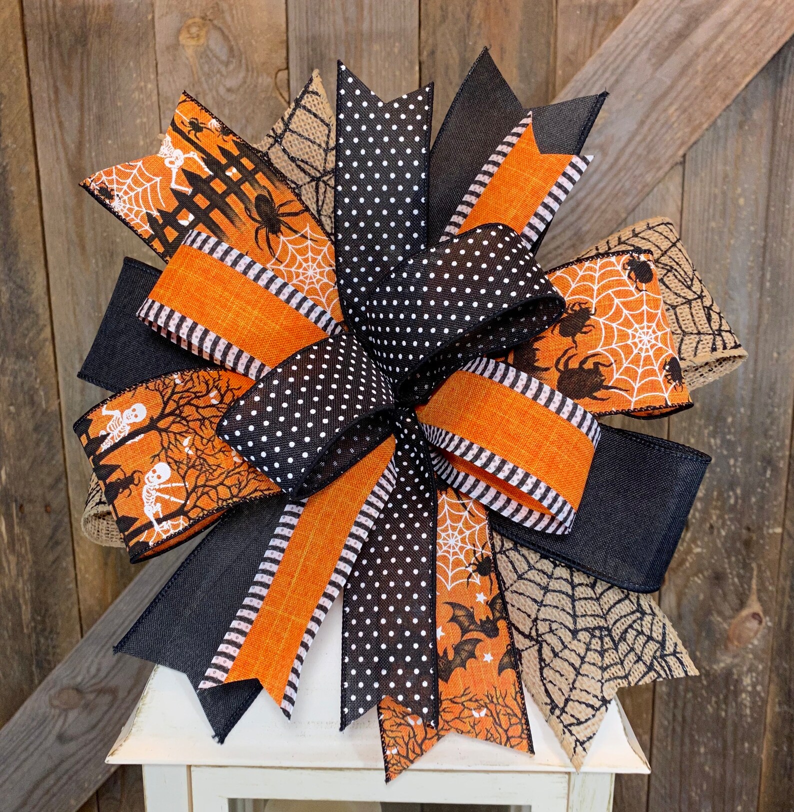Halloween Spider Web Bow for Lantern Creepy Spider Bow - Etsy
