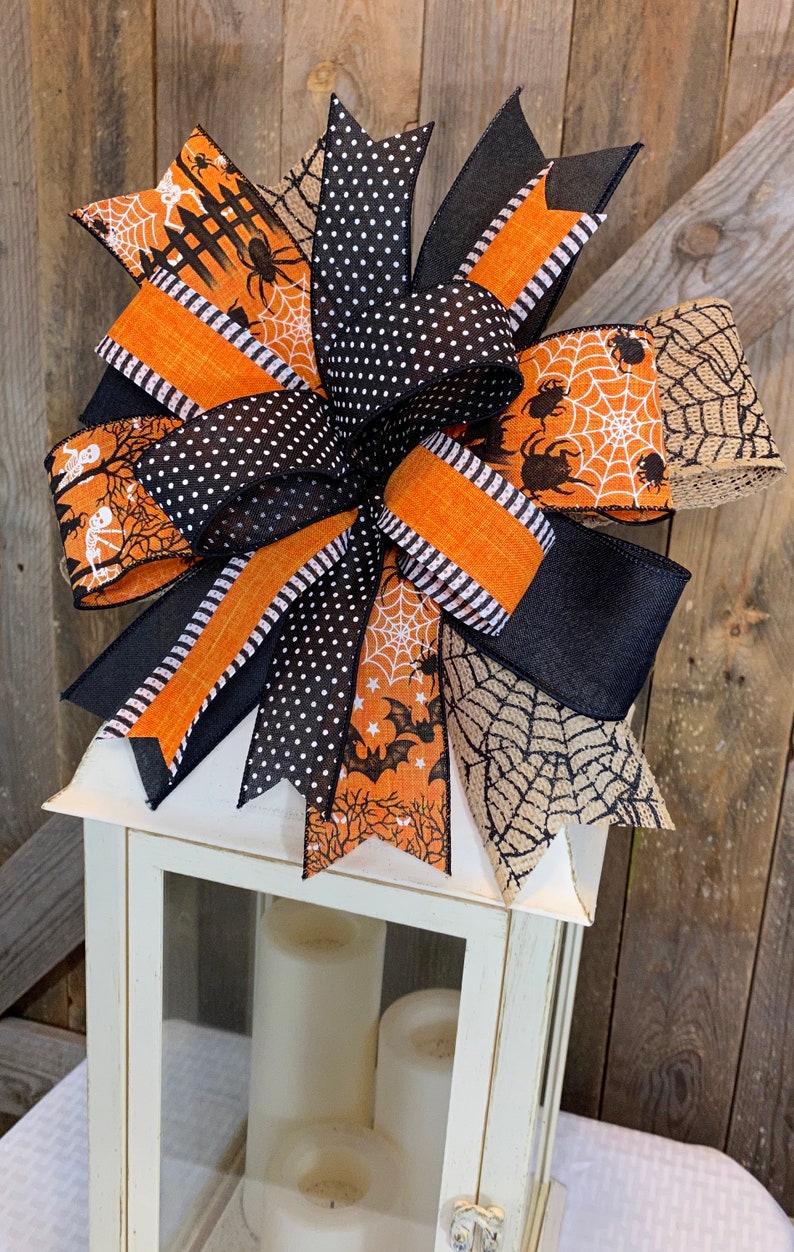 Halloween Spider Web Bow for Lantern Creepy Spider Bow - Etsy