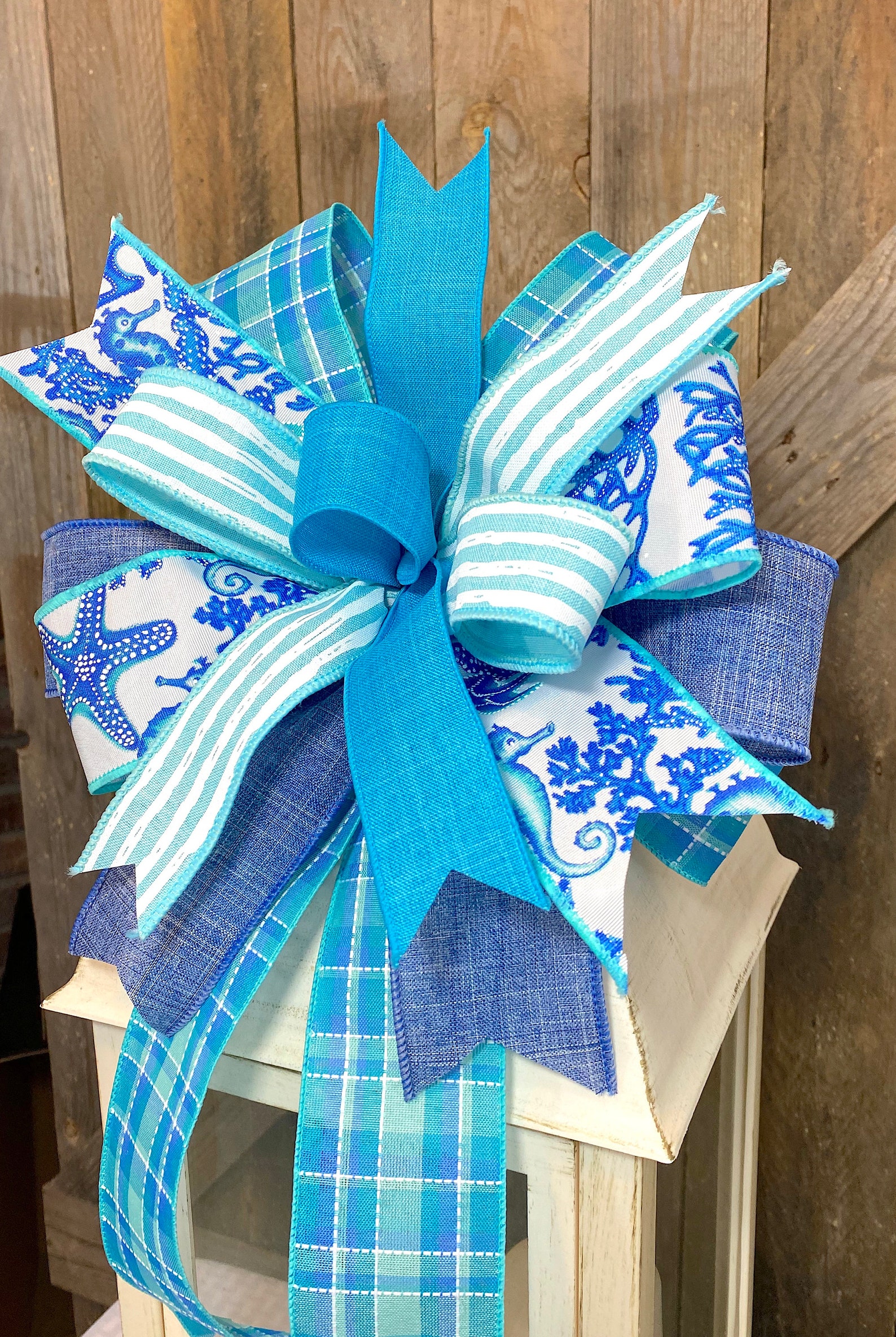 Beach Bow for Lantern Ocean Ribbon Bow for Wreath Year - Etsy