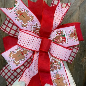 Gingerbread Man Bow for Lantern, Christmas Wreath Bow, Gingerbread ...