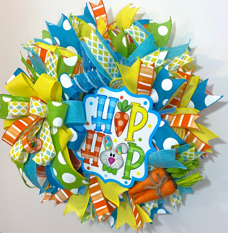 Happy Easter Wreath Spring Wreath for Front Door Whimsical | Etsy