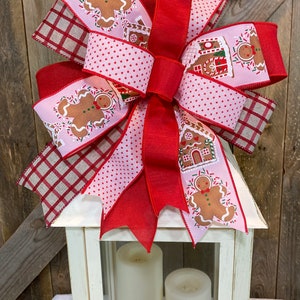Gingerbread Man Bow for Lantern, Christmas Wreath Bow, Gingerbread ...