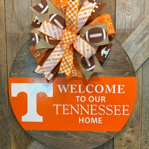 UT Vols Door Hanger, Tennessee Door Decor, Welcome Tennessee Home ...