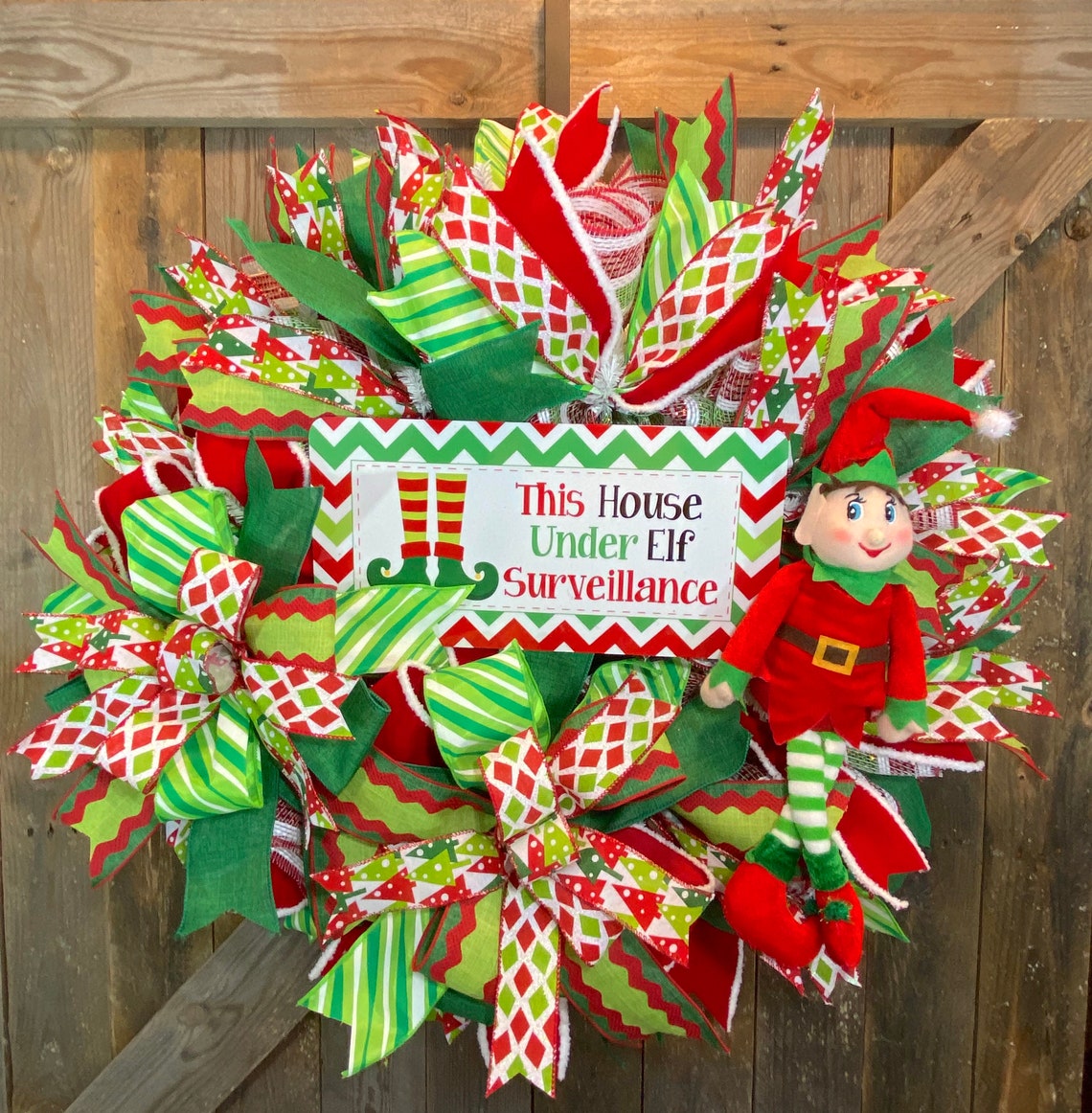 Elf Christmas Wreath Merry Christmas Wreath Elf Decor - Etsy