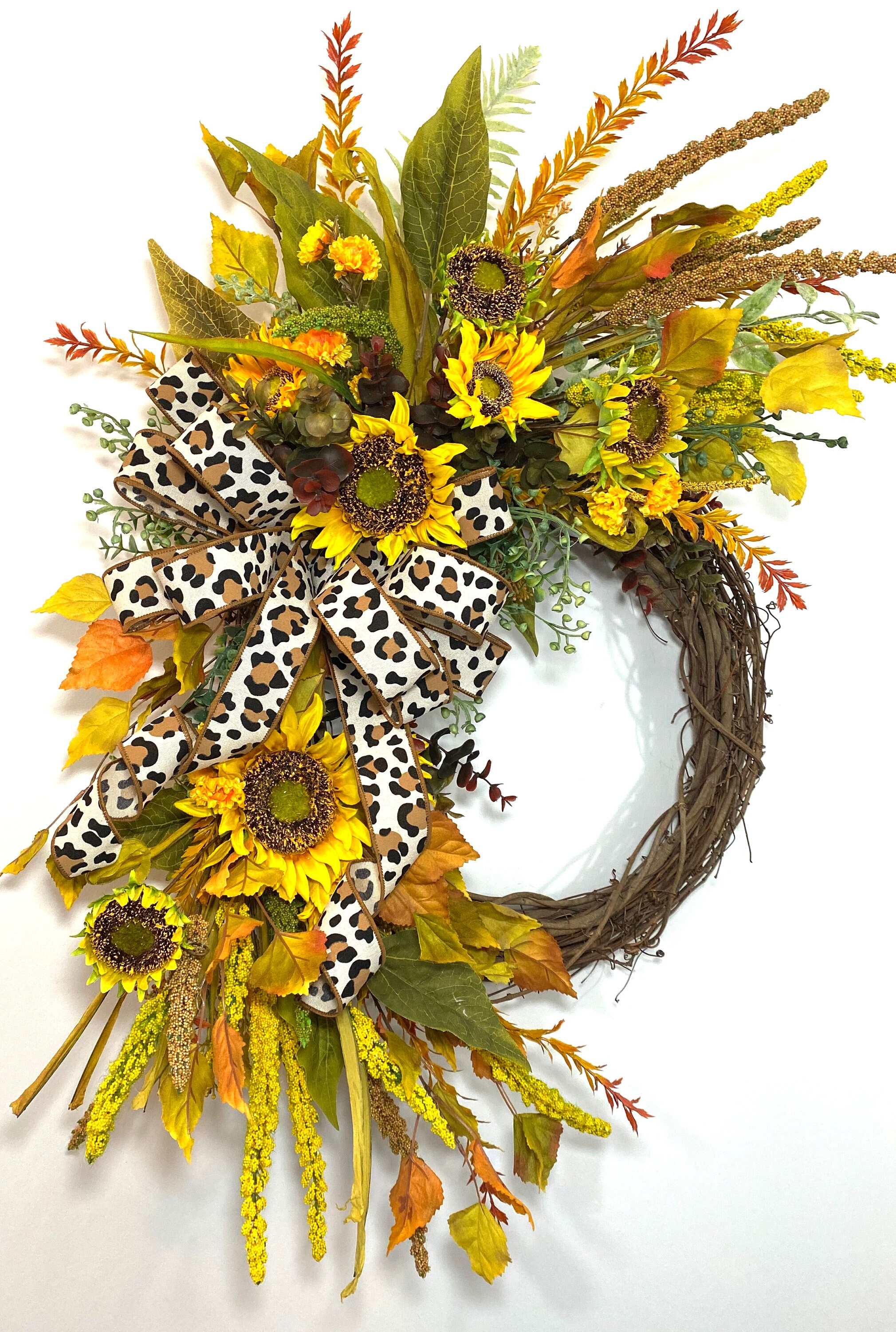 Fall Sunflower Wreath for Front Door Sunflower Door Decor | Etsy