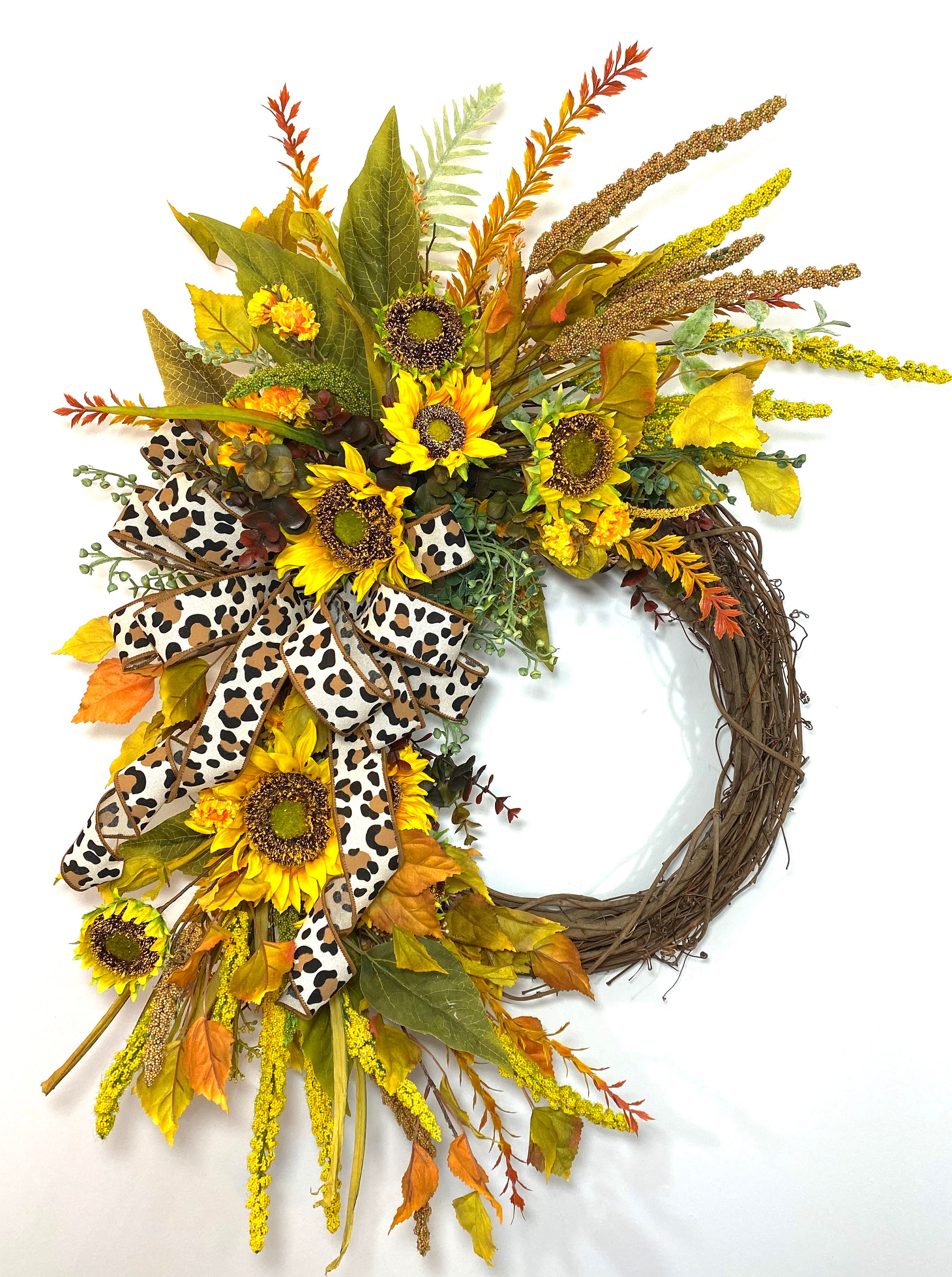 Fall Sunflower Wreath for Front Door Sunflower Door Decor | Etsy