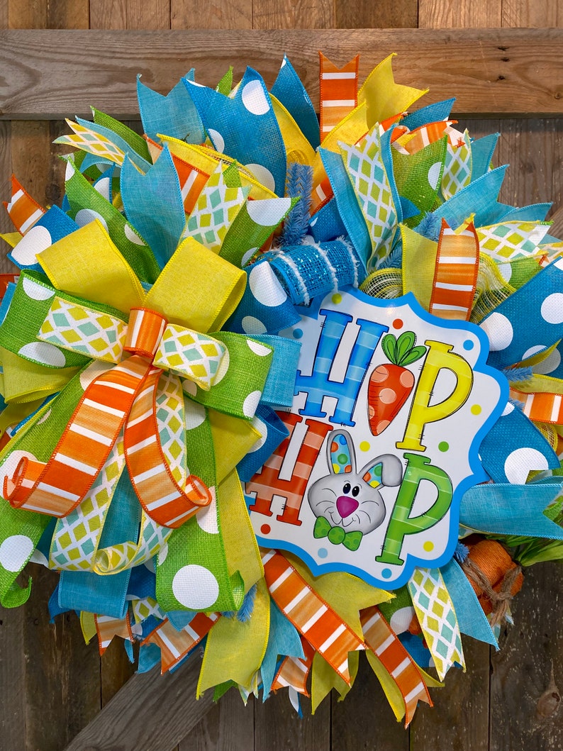 Happy Easter Wreath Spring Wreath for Front Door Whimsical - Etsy