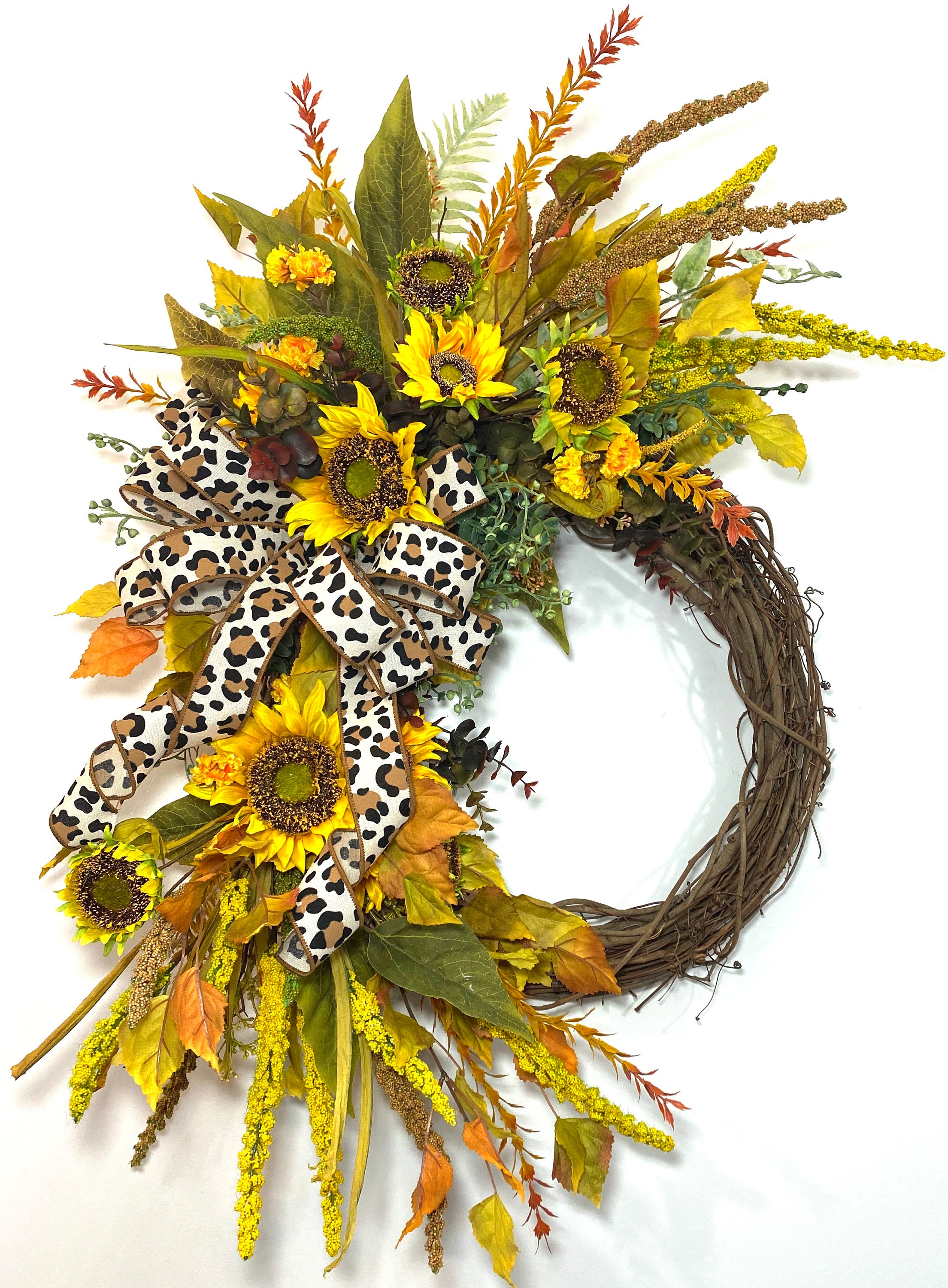 Fall Sunflower Wreath for Front Door Sunflower Door Decor | Etsy