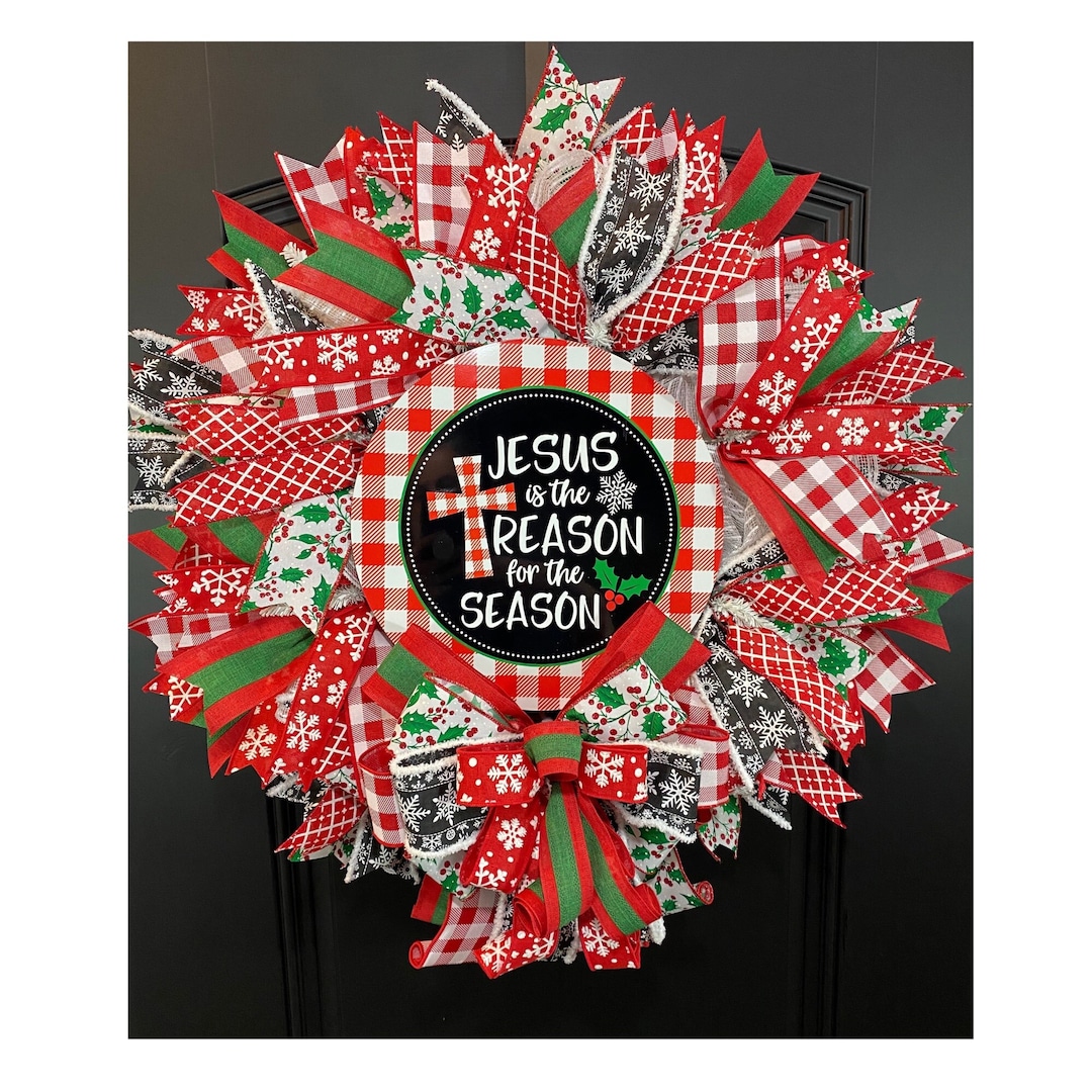 Jesus Christmas Wreath, Jesus is the Reason Wreath, Christmas Decor for ...