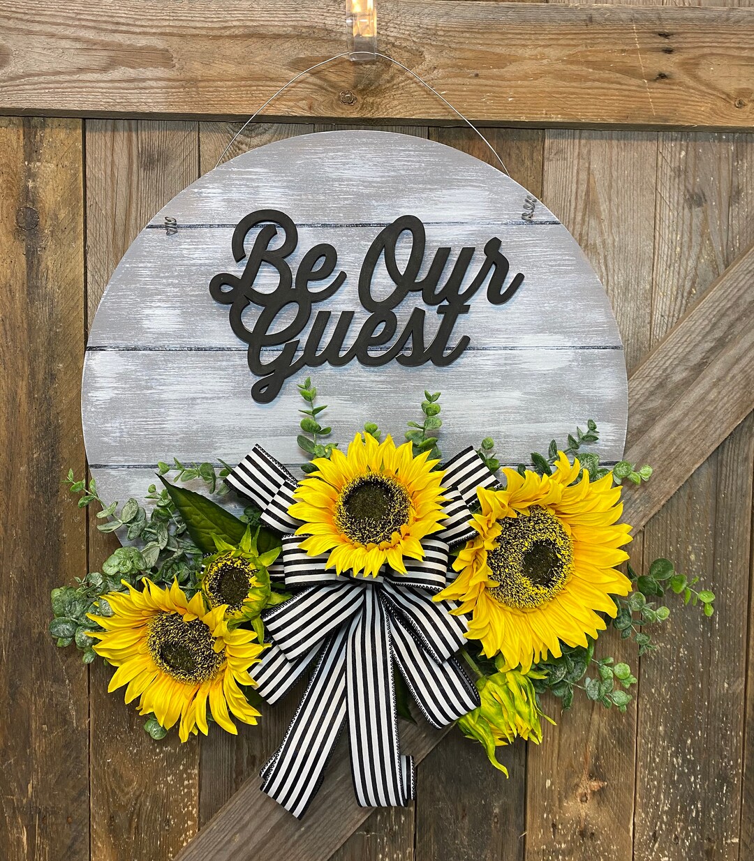 Farmhouse Sunflower Wreath for Front Door, Sunflower Wall Decor, Rustic ...