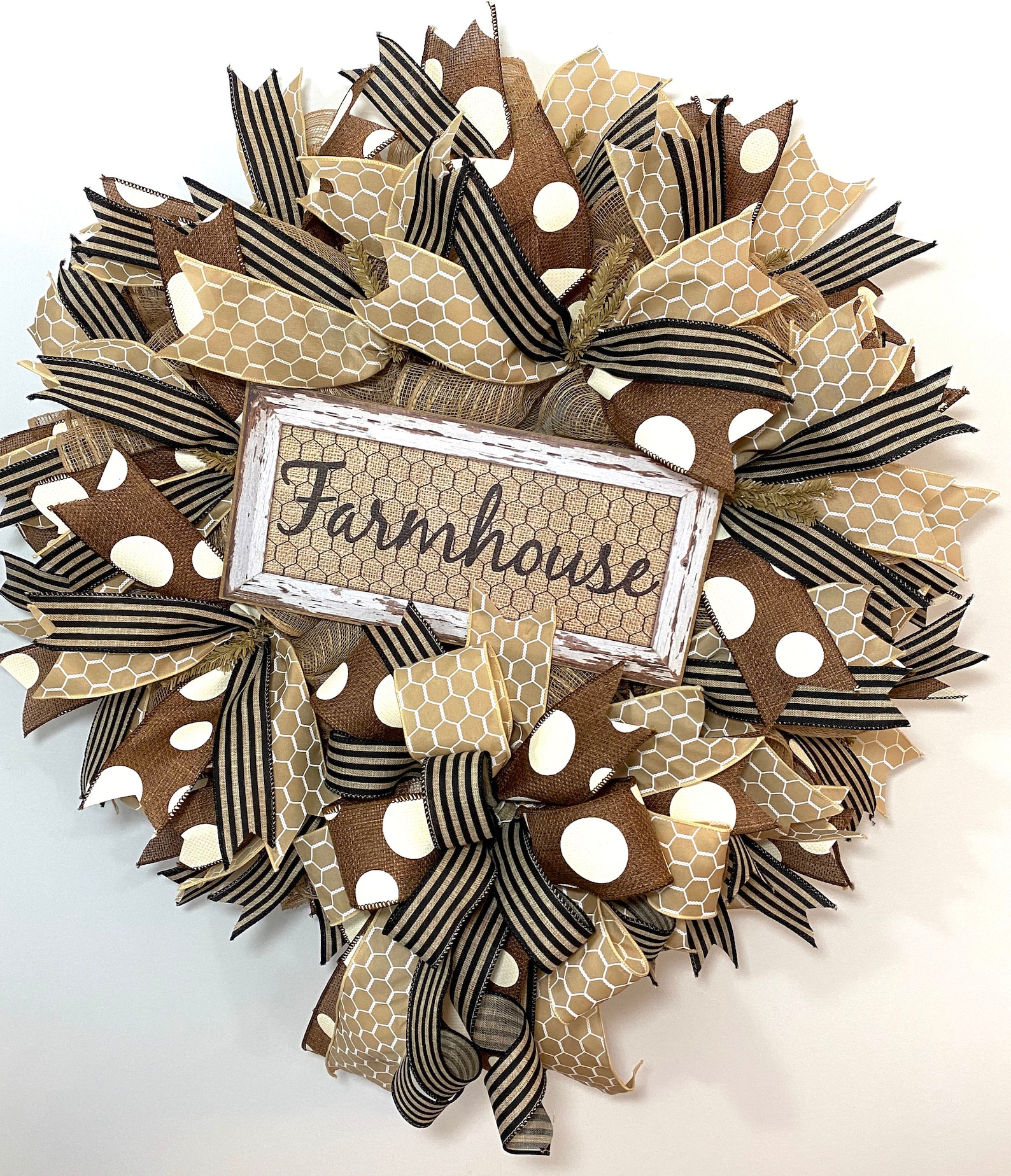 Farmhouse Wreath for Front Door, Year Around Wreath, Everyday Farmhouse ...