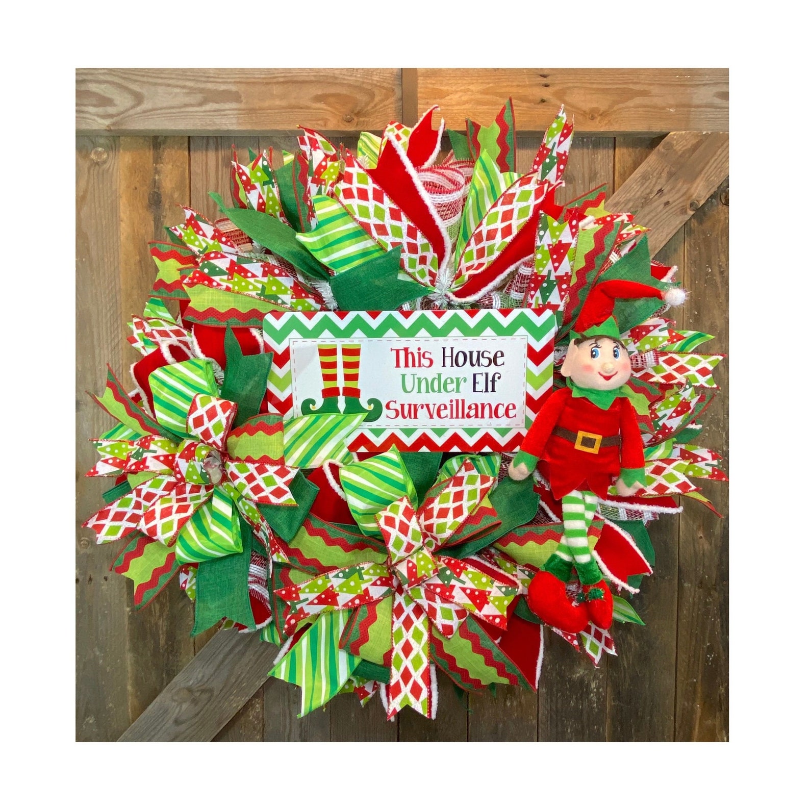 Elf Christmas Wreath Merry Christmas Wreath Elf Decor - Etsy