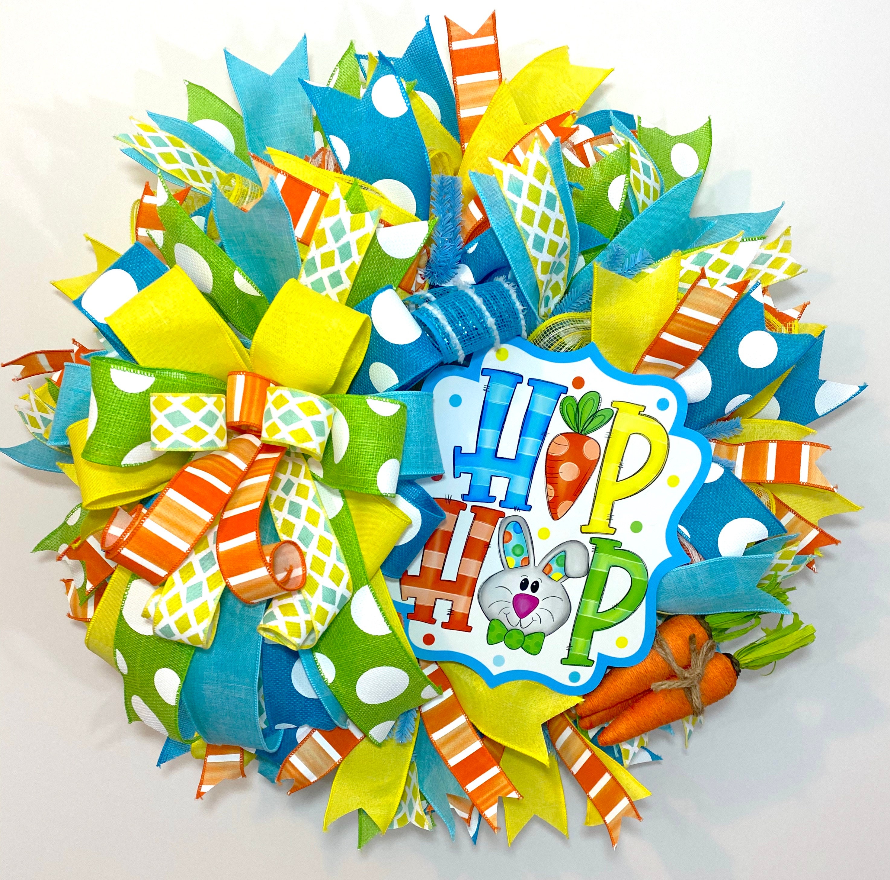 Happy Easter Wreath Spring Wreath for Front Door Whimsical | Etsy