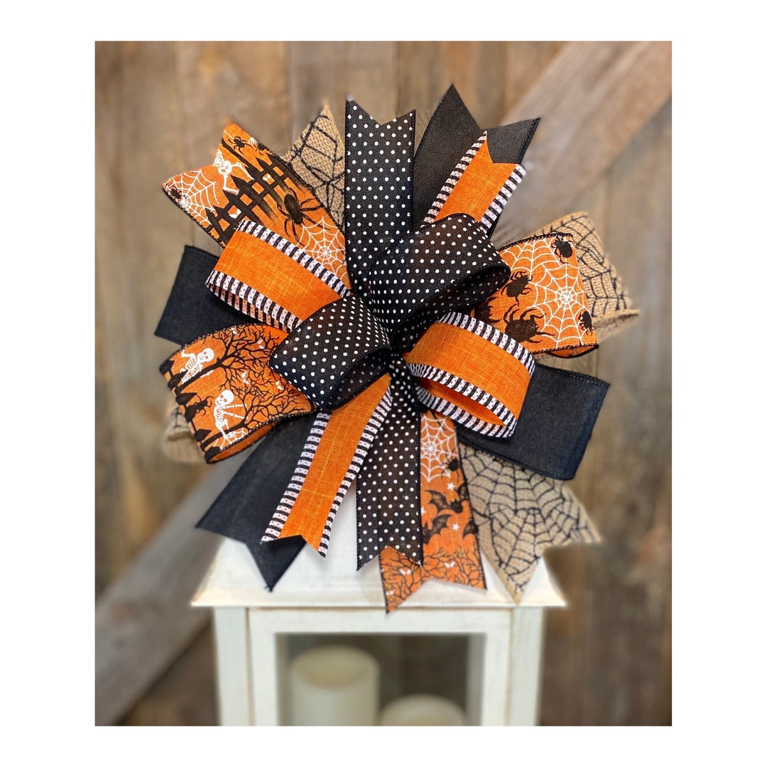 Halloween Spider Web Bow for Lantern, Creepy Spider Bow, Skeletons and ...