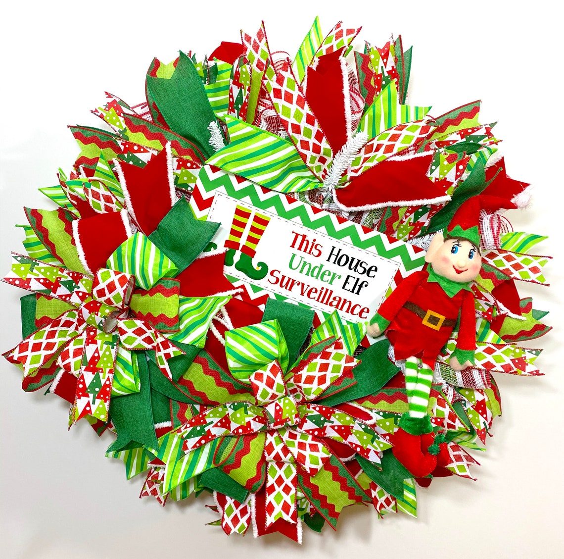 Elf Christmas Wreath Merry Christmas Wreath Elf Decor | Etsy