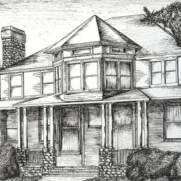 Custom Architectural Hand Drawn Drawing - Etsy