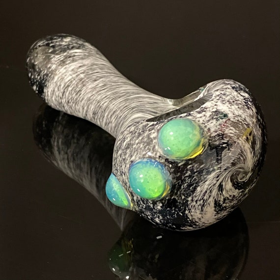 Inside Out Black & White Glass Pipe Heady Pipe Hand Blown - Etsy